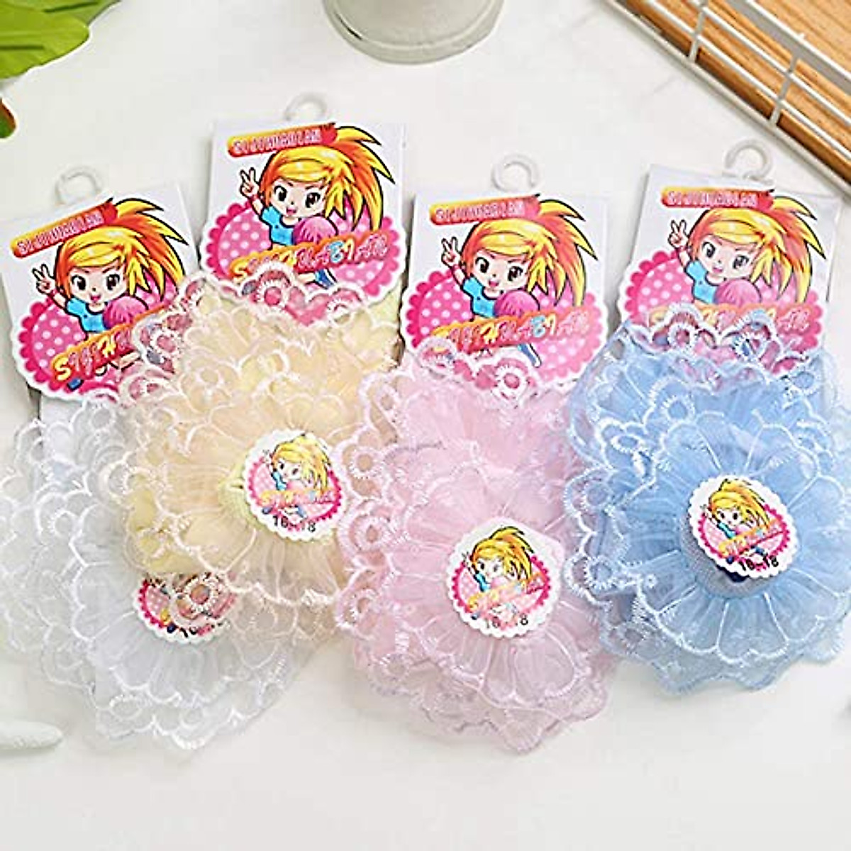 Hopply Girls Lace Ankle Socks Ruffle Frilly Cotton Socks Trim Lace,Princess Socks for Big Girls 4 Pack (as1, age, 6_years, 8_years, 4pairs, L)