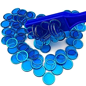 Dacefloy Magnetic Bingo Set -100 PCS Multicolour Metal Ringed Chips/Plastic Poker Tokens/Markers/Math Counting/Science Exploration/STEM Kit/Family Game Nights