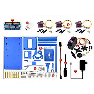 4-DOF Metal Robot Arm Bluetooth WiFi Remote Control Starter Kit Compatible with Raspberry Pi Zero/Zero W/Zero WH/2B/3B/3B+/4B Jetson Nano @XYGStudy
