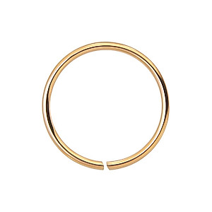 PiercingPoint 14 Karat Solid Rose Gold 22 Gauge (0.6MM) - 1/4 Inch (6MM) Length Seamless Continuous Nose Hoop Ring