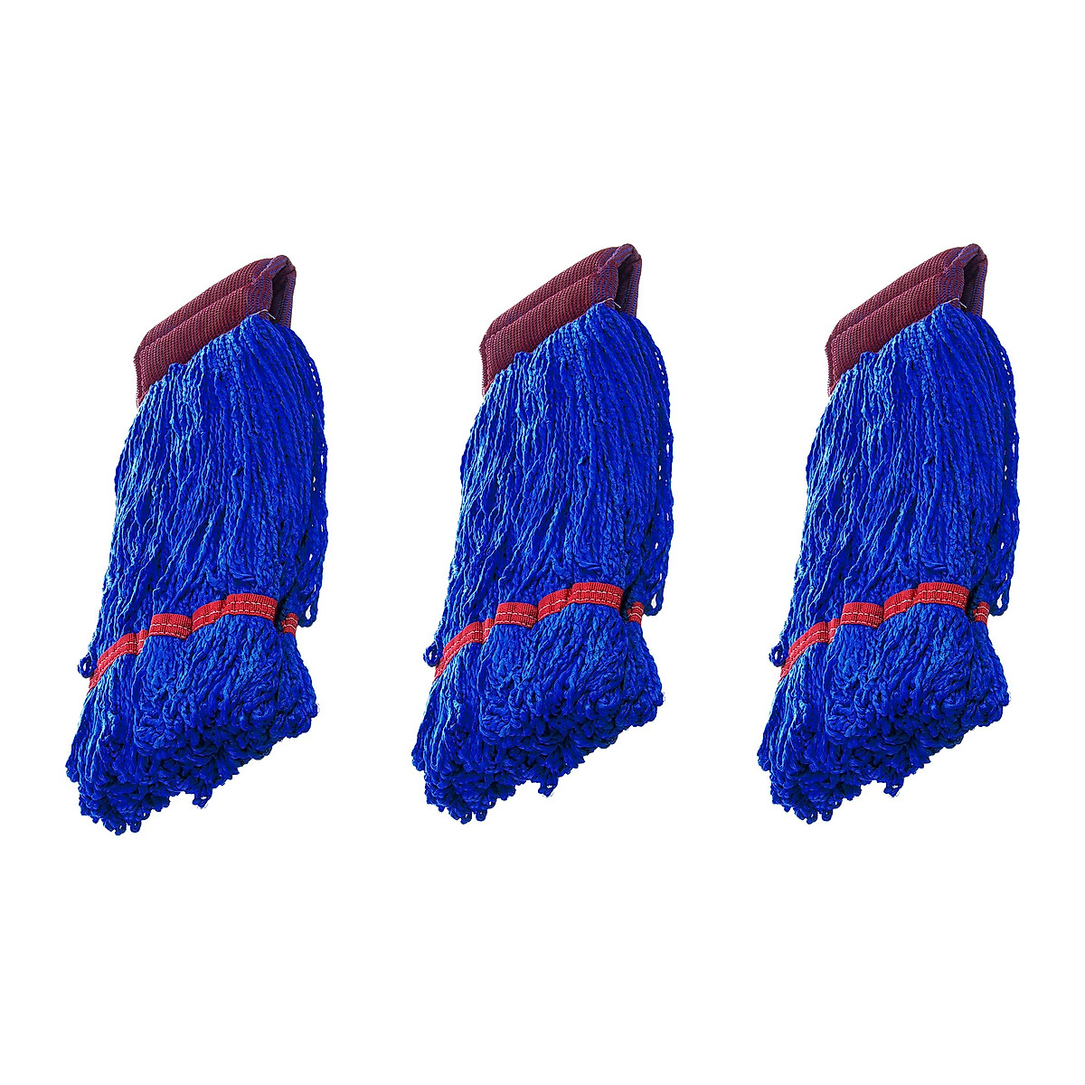 (3-Pack) Heavy Duty Microfiber Mop Head for Commercial and General Floor Cleaning, Wet String Mop Industrial Blue Cotton Looped End Head Refill, Blue Mop, Cleaning Mop Head Refill (3)