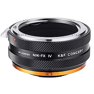 K&F Concept IV PRO NIK-FX Lens Mount Adapter with Aperture Control Ring, Compatible with Nikon F Series Lens to Fujifilm Fuji X-Series X FX Mount Cameras with Matting Varnish Design