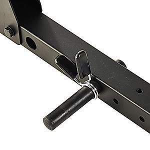 Fitness Reality Squat Rack Power Cage with J-Hooks, Landmine 360° Swivel, Weight Plate Storage Attachment and Power Band Pegs grey