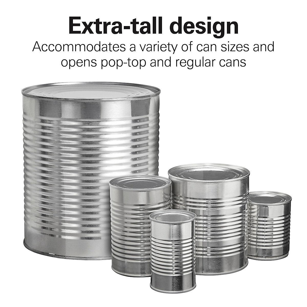 Hamilton Beach Smooth Edge Electric Automatic Kitchen with Easy Push Down Lever, Opens All Standard-Size and Pop-Top Cans, Stainless Steel Scissors, Black and Chrome