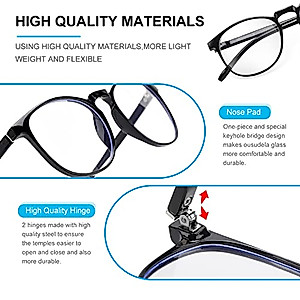 ousudela,3-Pack Blue Light Blocking Glasses for Women/Men Blue Light Glasses for Teens, Computer Glasses Gaming Glasses Anti Eye Strain Non-Prescription