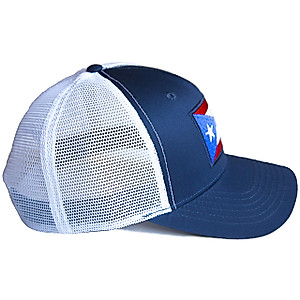 International Tie Navy White Flag Hats - Snapback Trucker Baseball Hat (Puerto Rico)