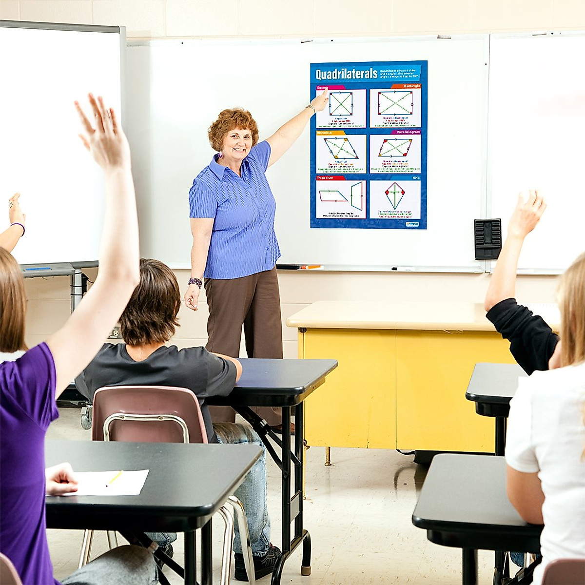 Daydream Education Quadrilaterals Math Poster - EXTRA LARGE 33” x 23.5” - Gloss Paper - Math Middle & High School Classroom Decoration - Wall Charts