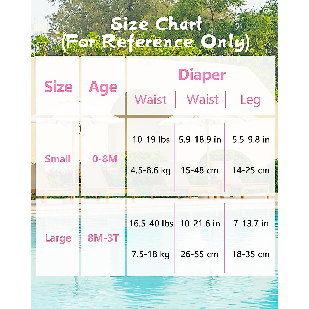 Babygoal Reusable Baby Girl Swim Diapers 3 Pack - Adjustable Washable for 0-8 Months Infants - Ideal for Swimming Lessons - Flower Design