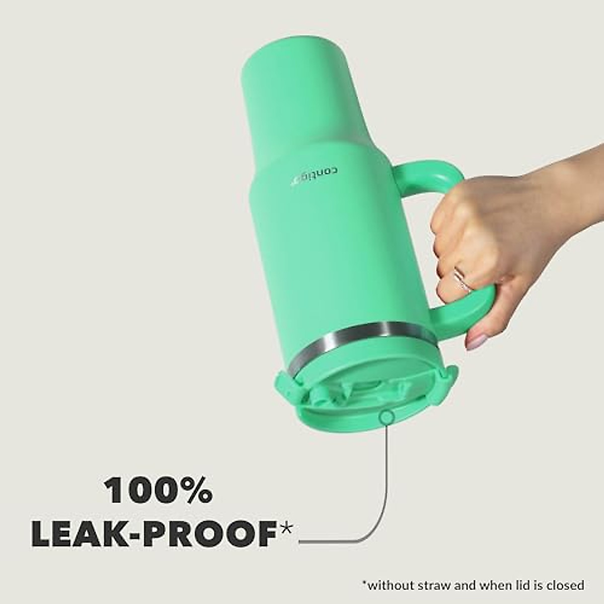 Contigo Tumbler 1200 ml with Handle | Stainless Steel Vacuum Insulated Water Bottle with Straw and Lid | Cold for 29 Hours | Travel Mug | Thermal Flask | BPA Free | Reef