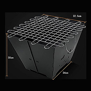 ATAAY Barbecue tool set Outdoor Charcoal Grill, Stainless Steel Barbecue Tool Kits with Square Design Suitable for Outdoor Campers Barbecue Lovers Travel Parks Beaches Wild