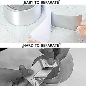 Premium Aluminum Foil Tape, Silver Duct Tape Heavy Duty, Metal, Heat Resistant, Waterproof, High Temperature Sealing Adhesive Tape for Ductwork Dryer Vent HVAC Insulation (2in x 65ft x 3.9mil, 1 Roll)