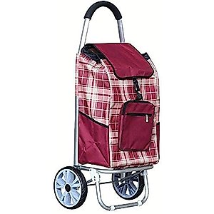 Shopping Trolley on Wheels Multi Function Shopping Cart Reinforced Aluminum Alloy Folding Portable Trolley Anti-Skid Handle Bearing Gravity Enhanced Storage Hand Trucks,Black ,
