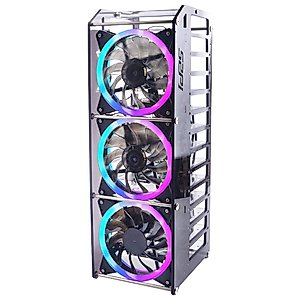 GeeekPi Cluster Case for Raspberry Pi, Pi Rack Case Stackable Case with Cooling Fan 120mm RGB LED 5V Fan for Raspberry Pi 4B/3B+/3B/2B/B+ and Jetson Nano (12-Layers)