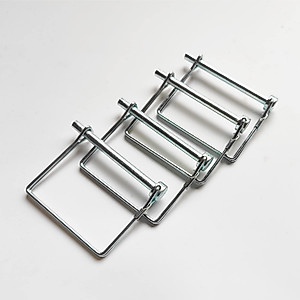 10 Pcs Square Shaft Locking Pin Safety Coupler Pin 1/4 Inch Diameter for Farm Trailers Wagons Lawn Hitches and Garden (Silver) by XBDZR