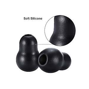 Replacement Stethoscope Ear Tips Earpieces Universal Soft Silicone Ear Plugs Earbuds Snap Tight Soft Sealing Ear Tips (Black, 24 Pieces)