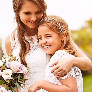 Tanfeine Flower Girl Headpiece,Flower Girl Headband Wedding Headpiece for Bride Flower Girl Crown Princess Crown First Communion Headpiece for Girls