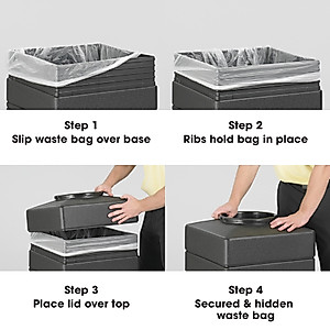 Safco Products Canmeleon Outdoor/Indoor Aggregate Panel Trash Can 9471NC, Black, Natural Stone Panels, 38 Gallon Capacity