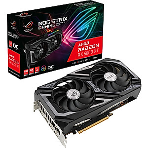 ASUS ROG Strix AMD Radeon RX 6600 XT OC Edition Gaming Graphics Card (AMD RDNA 2, PCIe 4.0, 8GB GDDR6, HDMI 2.1, DisplayPort 1.4a, Axial-tech Fan Design, Super Alloy Power II, GPU Tweak II)