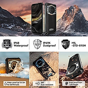 OUKITEL WP22 Rugged Smartphone Unlocked,13GB 256GB Android13 Cell Phone,10000mAh Battery 125dB Speaker 6.58" FHD+ Rugged Phone, Helio P90 48MP Camera 20MP Night Vision Mobile Phone,4G Dual Sim OTG NFC