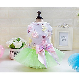 Dog Dresses for Large Dogs Girl Summer Spring Cute Spring Pet Clothes Dress Supplies Dog and Cotton Puppy Clothes Dress (X-Large, Green)