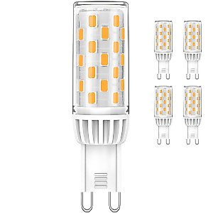 Aegislogic G9 LED Bulb Dimmable 4W, 40 Watt T4 G9 Halogen Equivalent, 3000K Soft Warm White, 120V Flicker Free, LED Bulbs Bi Pin Base Chandelier Lighting 450LM, Energer Saving LED Lighting (5 Pack)