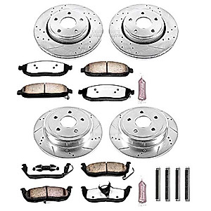 Power Stop K2220-36 Front and Rear Z36 Truck & Tow Brake Kit, Carbon Fiber Ceramic Brake Pads and Drilled/Slotted Brake Rotors