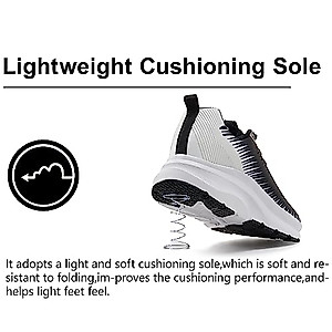 JACKSHIBO Wide Toe Box Shoes for Men Women Extra Wide Width Sneakers Road Running Walking Cloud Shoes Lightweight Breathable Cushioned Athletic Tennis Rubber Outsole Black 10women/8.5men