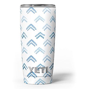 Design Skinz The Blue Upwards Arrow Pattern - Skin Decal Vinyl Wrap Kit Compatible with The Yeti Rambler Cooler Tumbler Cups