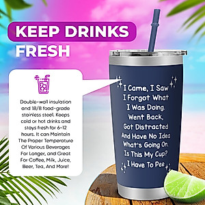 Birthday Gifts for Women/Men-I Came I Saw I Forgot Tumbler 20oz-Funny Coffee Mug,Senior Citizen Gift, Retirement Gifts,60th 70th 80th Birthday Presents for Men Women,Insulated Mug-NB