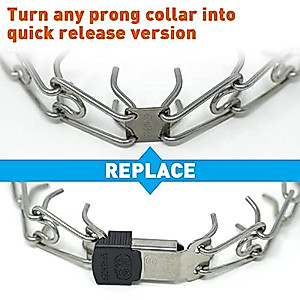 Sprenger ClicLock Fastener Stainless Steel Buckle for Prong Dog Training Collar & Quick Release with Easy Buckle for Small Dogs (2.25mm)