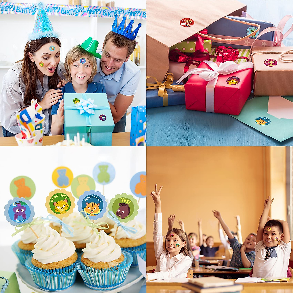 1000 PCS Incentive Stickers for Kids,1 Inch Animal Reward Stickers in 16 Designs.Teacher Supplies for Classroom,Potty Training Stickers,Encouraging Stickers,Motivational Stickers