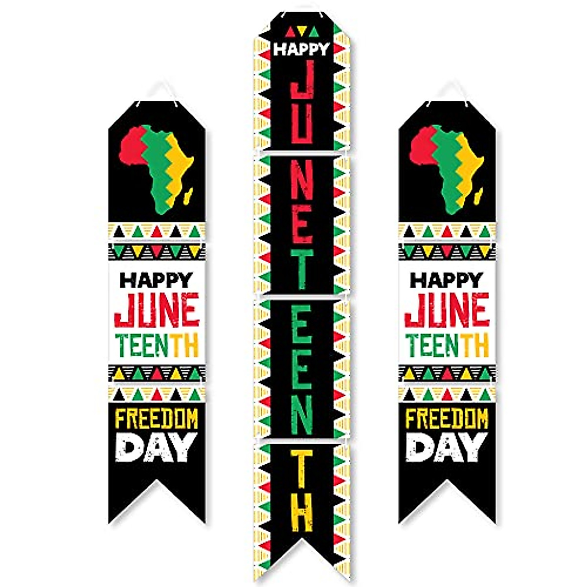 Big Dot of Happiness Happy Juneteenth - Vertical Paper Door Banners - Freedom Day Party Wall Decoration Kit - Indoor Door Decor