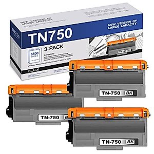 EDH Compatible TN750 TN-750 Toner Cartridge Replacement for Brother High Yield Compatible with DCP-8110DN 8150DN 8510DN MFC-8710DW 8950DW/DWT 8810DW 8910DW HL-5470DW/DWT 5440D Printer (3 Pack,Black)