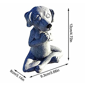 EatingBiting 4.7" Meditation Dog Statue Yoga Dog Garden Decor Buddha Art Sculptures Home Ornament Garden Decoration, Home Decoration (Meditation Dog Statue, Dog Buddha