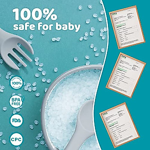 Ziza Baby Led Weaning Supplies - Silicone Baby Feeding Set, Suction Plates and Bowls for Infants & Toddlers, Baby Eating Supplies with Divided Plate, Suction Bowl, Bib, Training Cup, Spoon, Fork