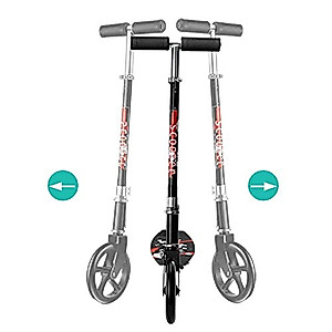 ygqtbc Children Scooter -Scooter for Kids Wheel Kick Scooter for Toddler Girls & Boys, Lean to Steer, 4 Adjustable Height, Light Up Wheels for (Color : Black)