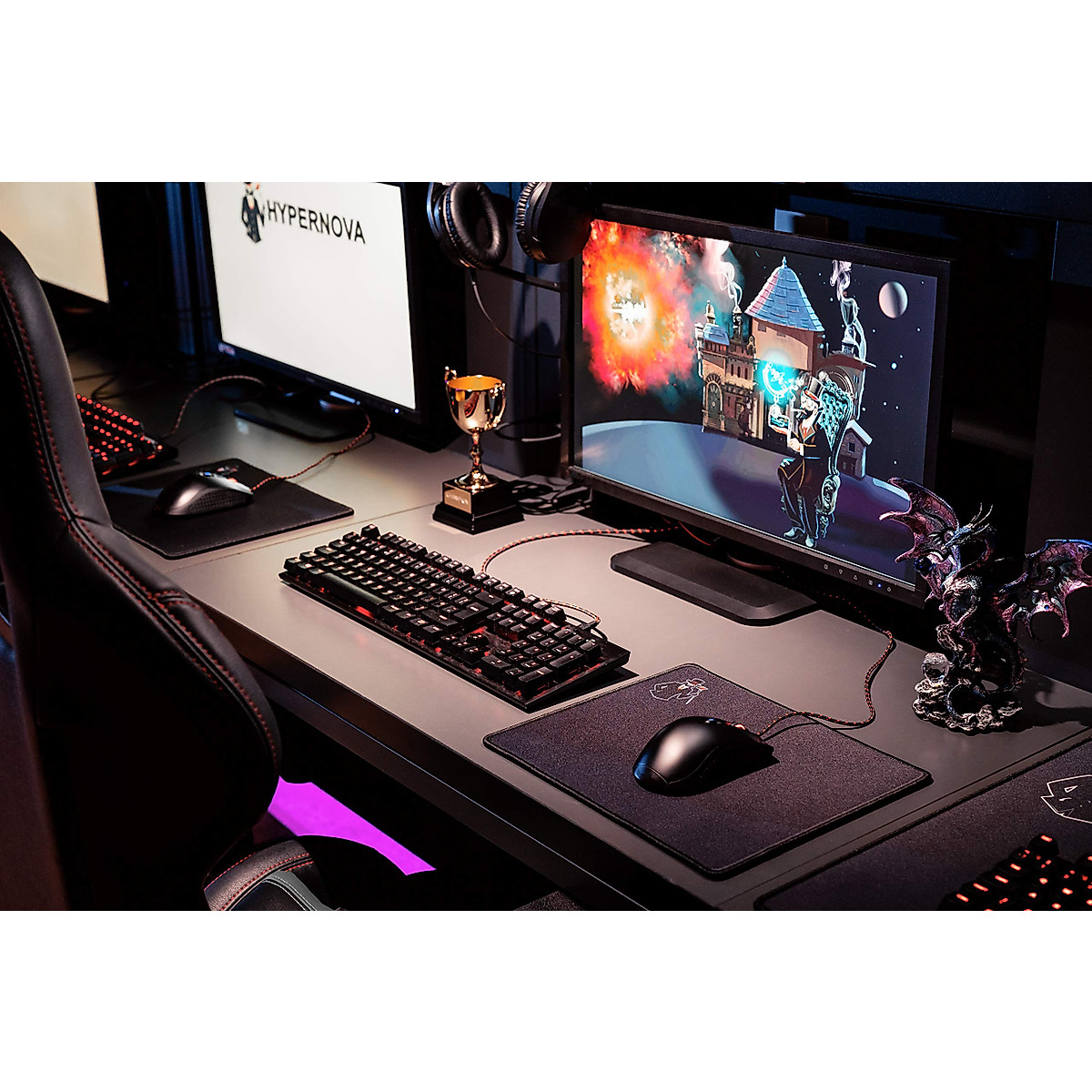 Hypernova Gaming Mouse Pad, (12 x 10 x 0.2 inches), Best Laptop Mousepad, Waterproof, No-Slip Base, Resilient Stitched Edges, PC, Perfect for Video Games