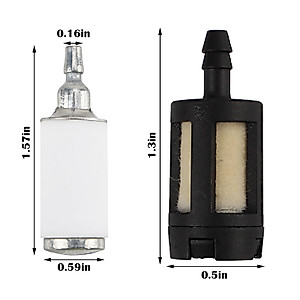 GoaMotors 3 Sizes 5 Feet Long Fuel Line Hose with Snap in Primer Bulb, Primer Bulb, Fuel Filter kit for Trimmer Blower