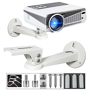 2-Be-Best Mini Projector Wall Mount 360°Rotation 7.8” Length 11 lbs Load Projector Hanger with Screw Thread Adapters Mini Projector Camera Camcorder Mount White
