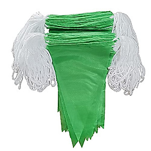 tibijoy 260 Feet Green Pennant Banners Flags DIY String Triangle Bunting Flags Polyester Banners for Party Grand Opening,Christmas Party,Outdoor Decorations,150 Pcs