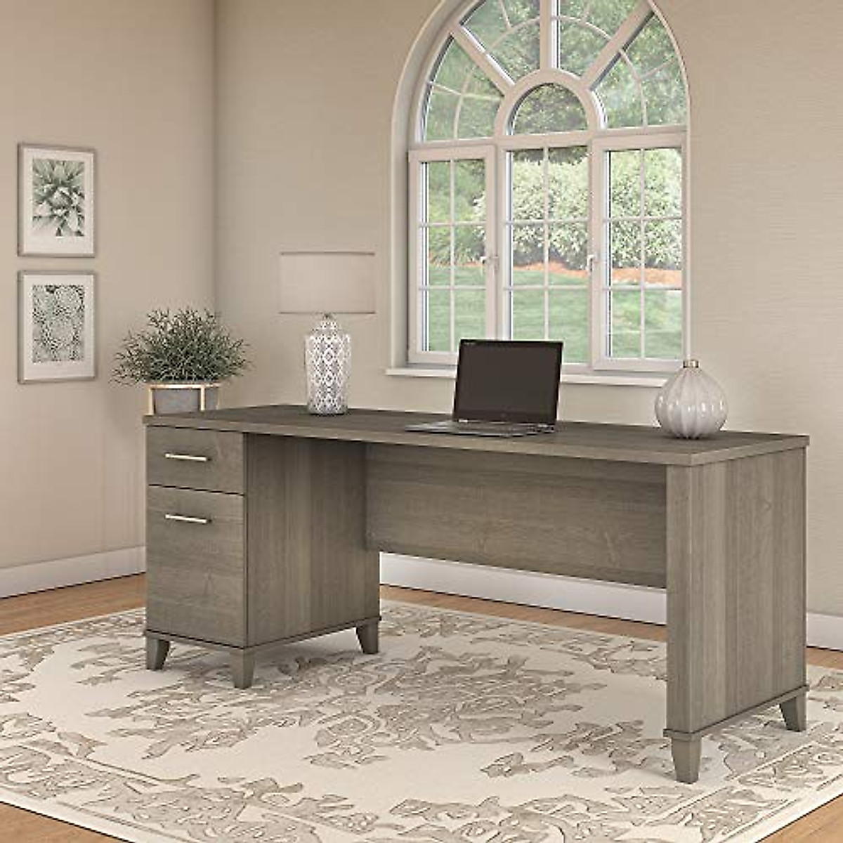 Bush Furniture Somerset 72W Office Desk with Drawers in Ash Gray