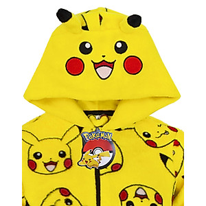 Pokemon Onesie Boys Pikachu Yellow 3D Ears Kids All In One 7-8 Years