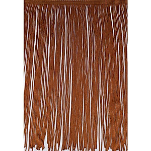 Heartwish268 Fringe Trim Lace Polyerter Fibre Tassel 12inch（″） Wide 10 Yards Long for Clothes Accessories and Latin Wedding Dress and DIY Lamp Shade Decoration Black Brown Coffee