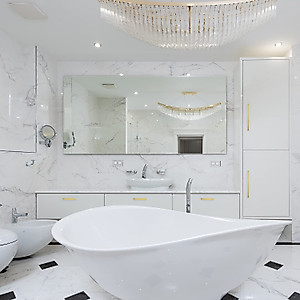 Ravinte 30 Pack Squre Cabinet Pulls 10 Inch Brushed Brass Kitchen Cabinet Handles Gold Kitchen Hardware for Cabinet Drawer Pulls Square Bar Cabinet Pulls Drawer Handles