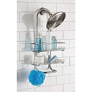 InterDesign Classico Jumbo Bathroom Caddy – Shower Storage Shelves for Shampoo, Conditioner and Soap, Silver