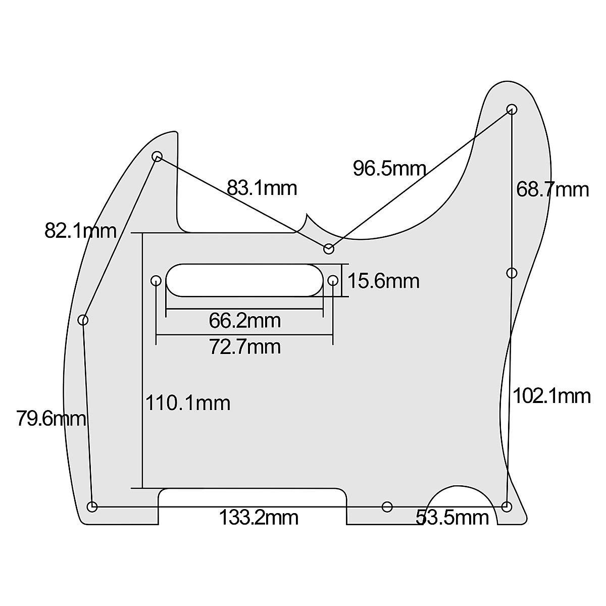 FLEOR 8 Hole Tele Pickguard w/Screws Fit USA/MX Standard Telecaster Pickguard Replacement, 3Ply Black