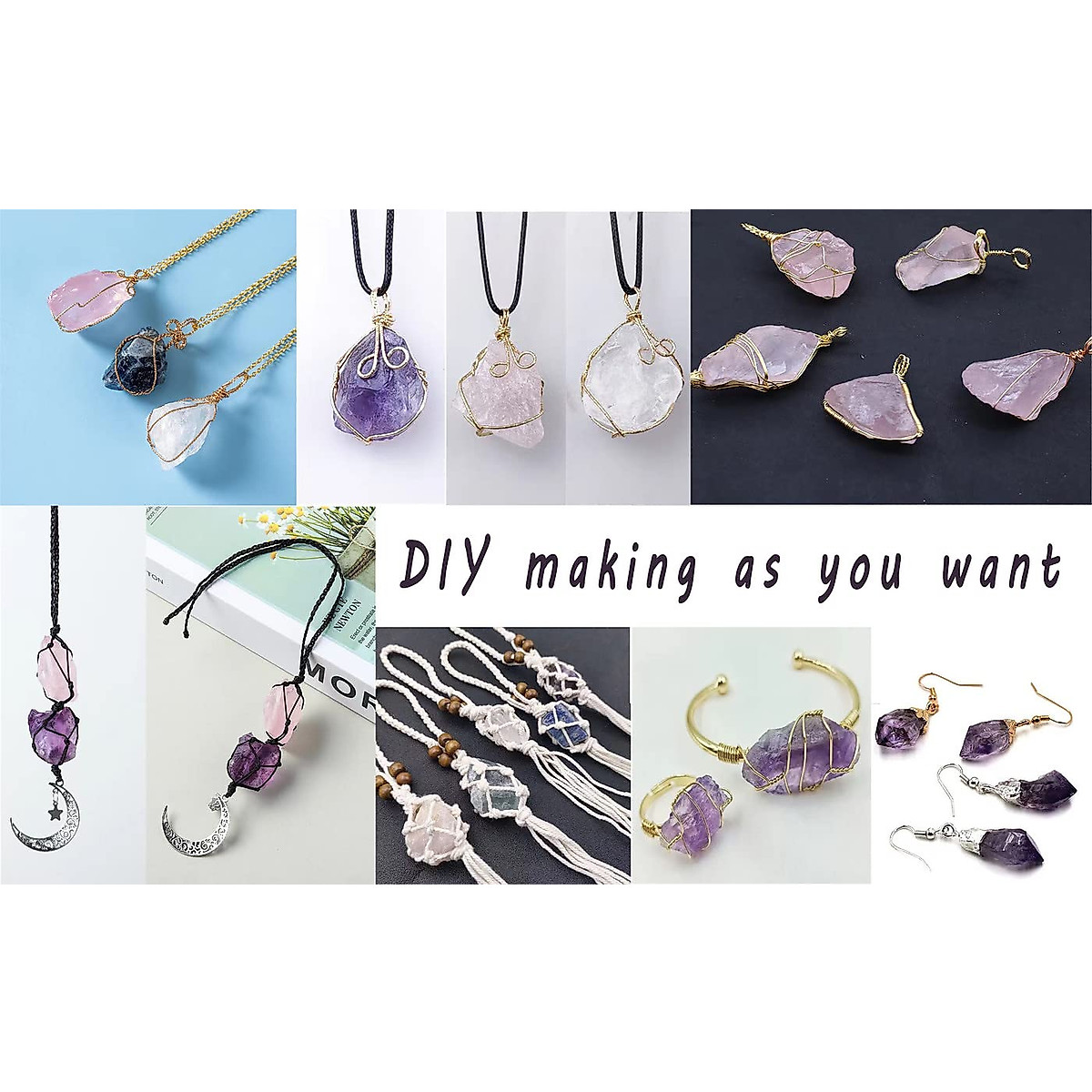 MAIBAOTA Natural Amethyst Crystal Rocks Raw Healing Crystals Bulk 1" Raw Rough Gemstones Rocks for Tumbling Polishing Cutting Reiki Witch Quartz Crystal Stones