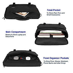 Messenger Bag for Men, Women Briefcases Lightweight Men's Laptop Bag 15.6 inch Water Resistant Crossbody School Satchel Bags for Boys Computer Work Office Bag with Shoulder Strap, Black