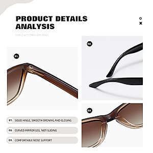 Highyou Polarized Sunglasses Women Men Trendy Classic Fashion Retro Driving shades Sun Glasses (Black+Double Brown)