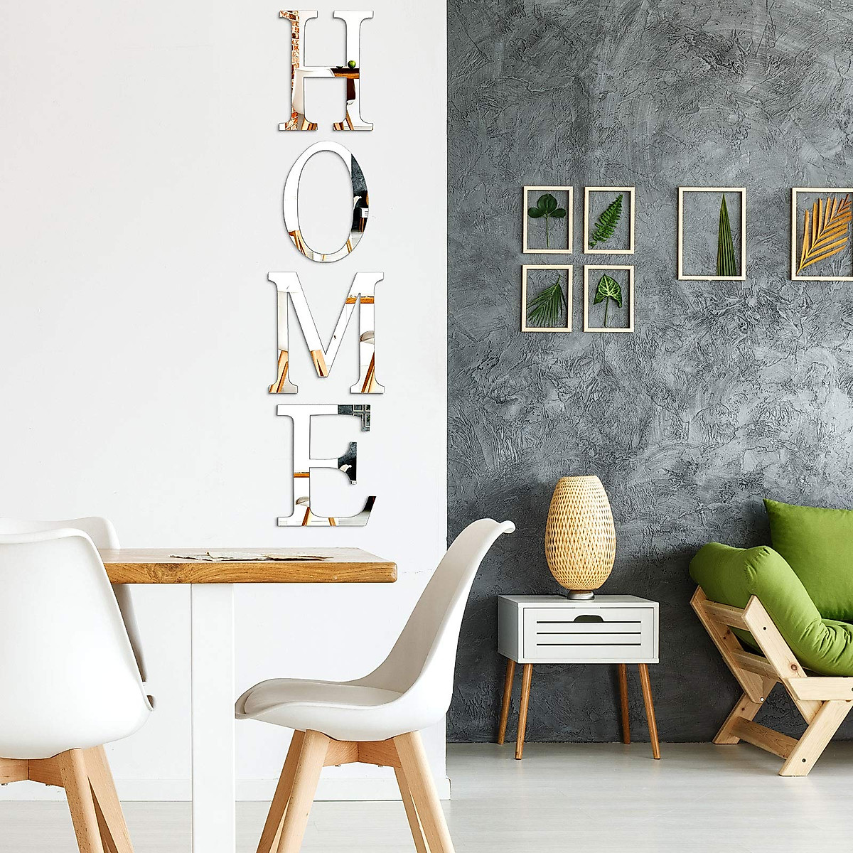 Zonon 3D Home Wall Decor Letter Sign Acrylic Mirror Wall Decor Stickers Family Farmhouse Wall Decals for Home Room Bedroom Decoration 47x 11.8 Inch(Silver)